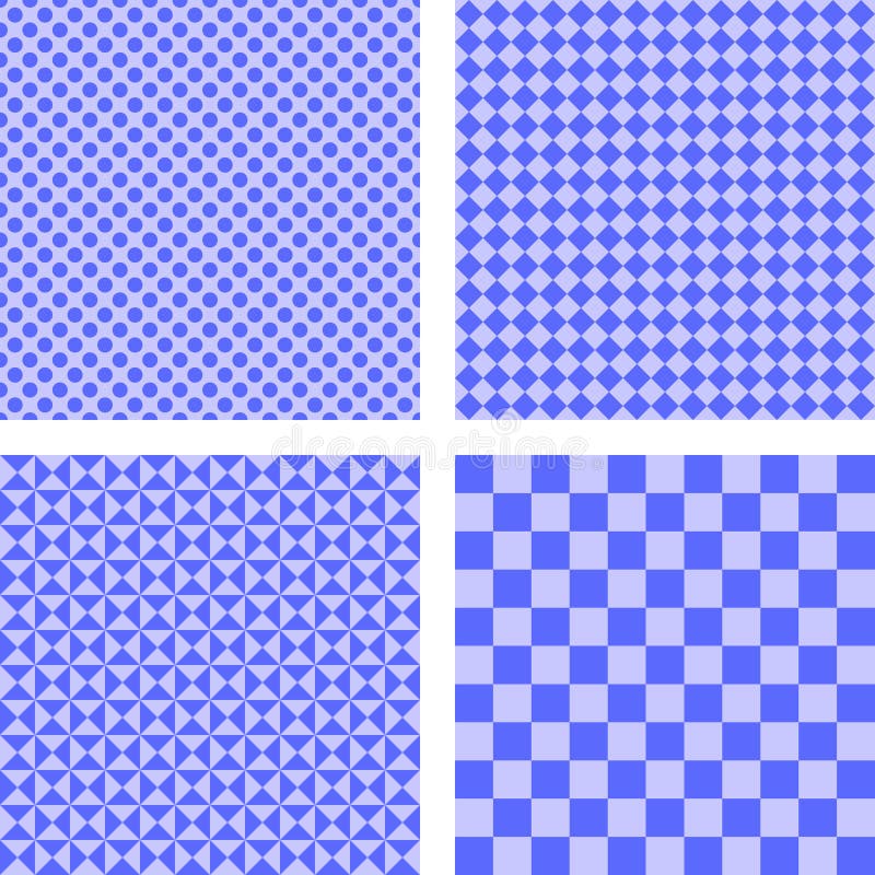 Blue simple pattern set stock vector. Illustration of quadrille - 81962454