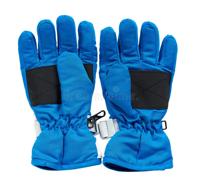 Blue Ski Gloves, Kids Protection for Hands Stock Photo - Image of ...