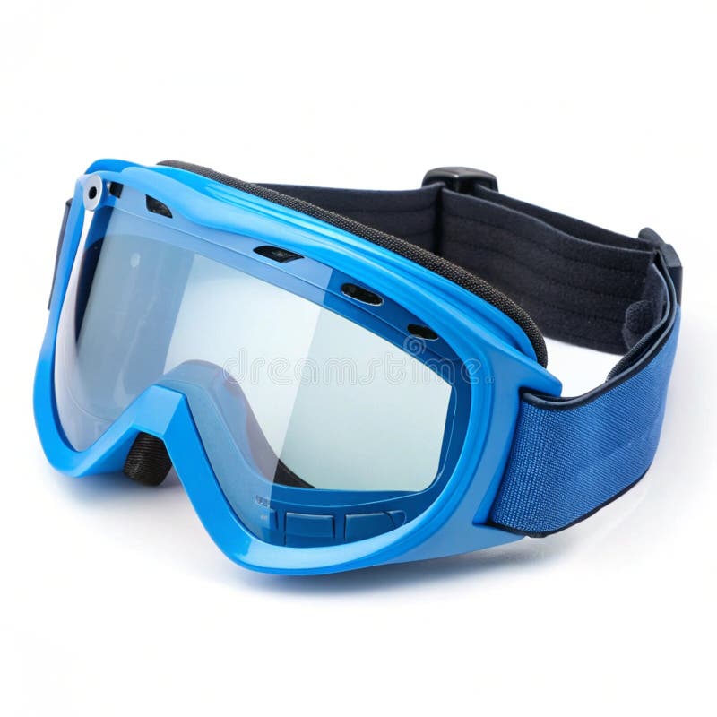 Blue Ski Goggles Isolated on White Background Stock Illustration ...