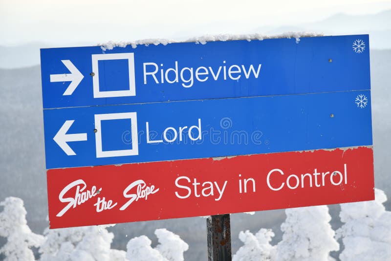 Ski resort trail signs. stock image. Image of gear, difficult - 2037671