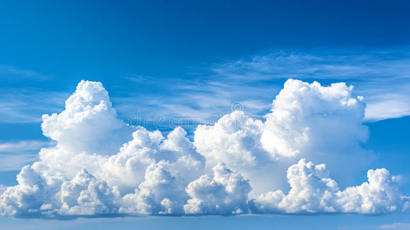 Blue Skies and Fluffy White Clouds Make the Perfect Day. Stock Image ...