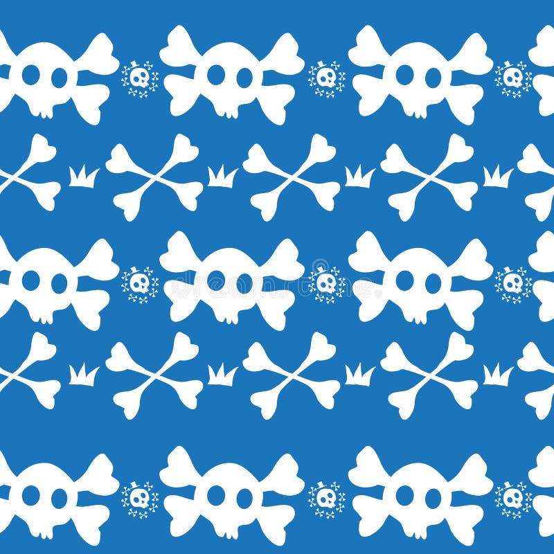 Blue skull and crossbones stock illustration. Illustration of line ...
