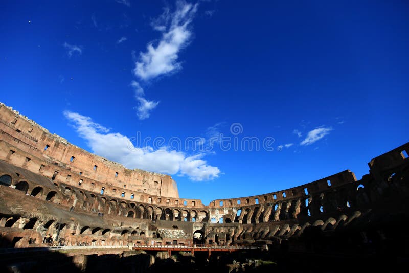 Blue Sky Above Rome Colosseum Stock Image - Image of italy, colosseo ...