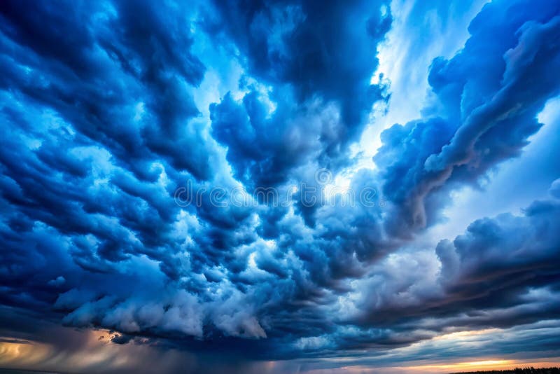 Blue Sky Above Storm Clouds Background Stock Illustration ...