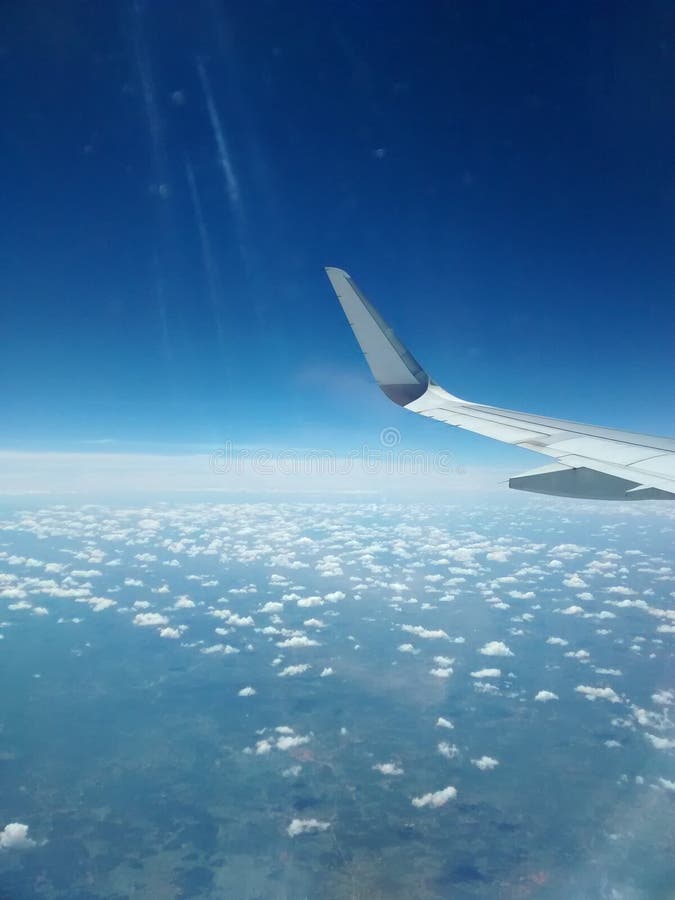 Blue sky airplane Brazil stock image. Image of brasil - 123229409