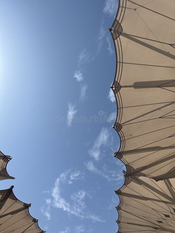 Architectural Canopies Framing the Sky Stock Photo - Image of building ...