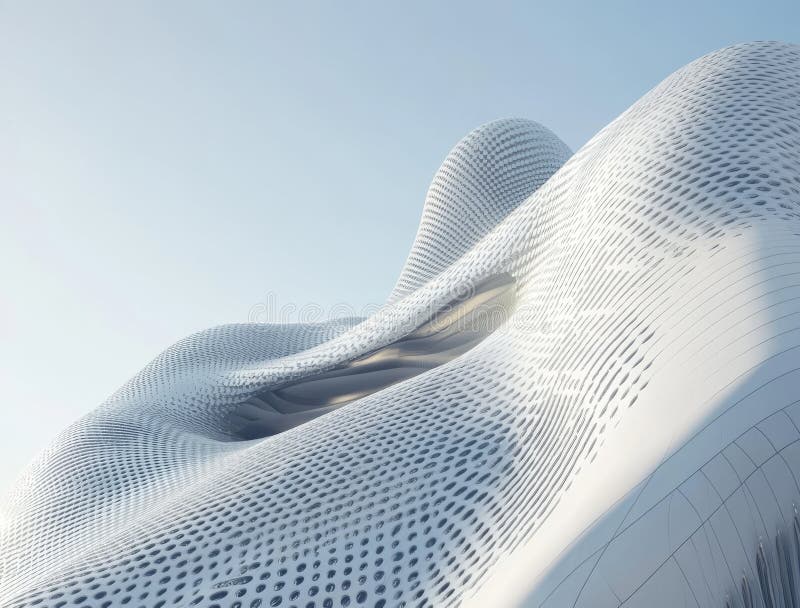 Blue Sky Backdrop Highlighting Architectural Details in a Steel Pattern ...