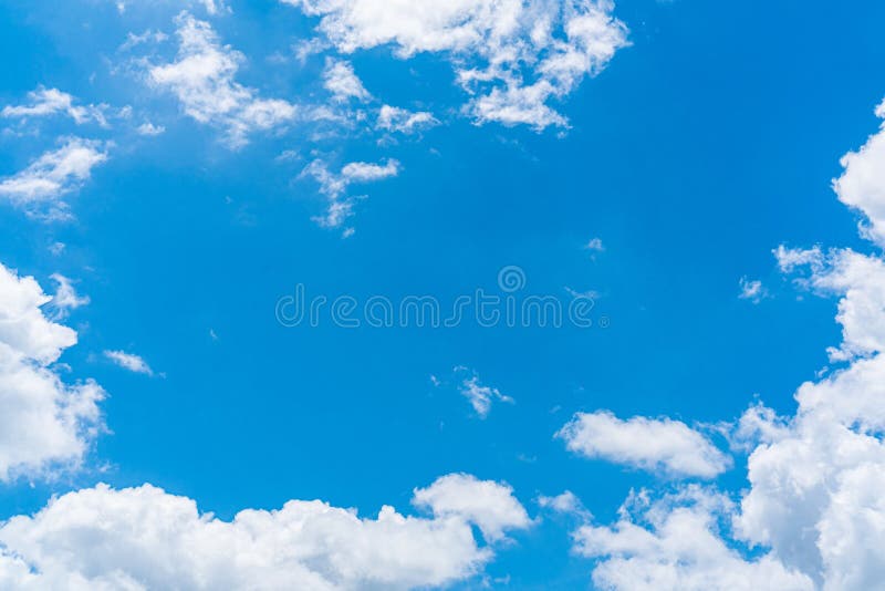 Blue Sky Background with Clouds, Copy Space for Text Stock Image ...