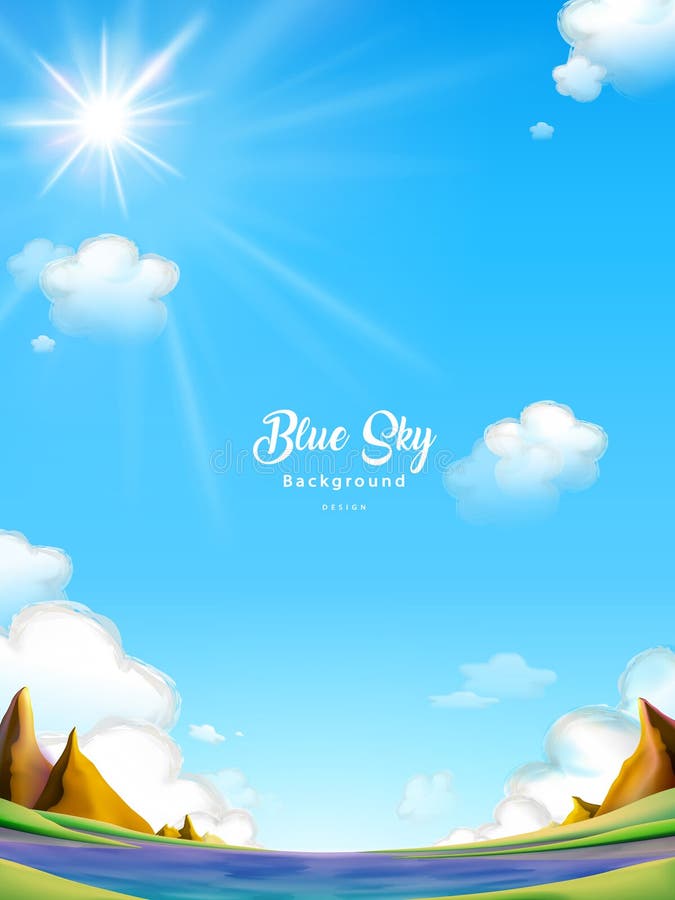 Blue sky background design stock vector. Illustration of daylight ...