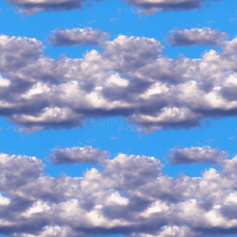 Fluffy Clouds Seamless Background Repeating Sky Design Stock Photos ...