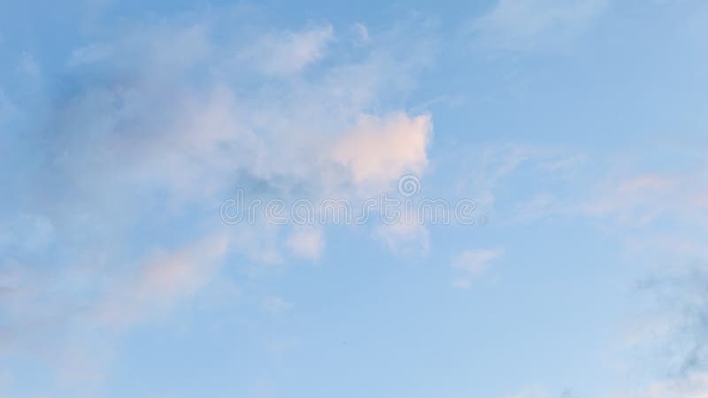 Blue Sky Background with Pale Pink Clouds at Sunset Stock Illustration ...