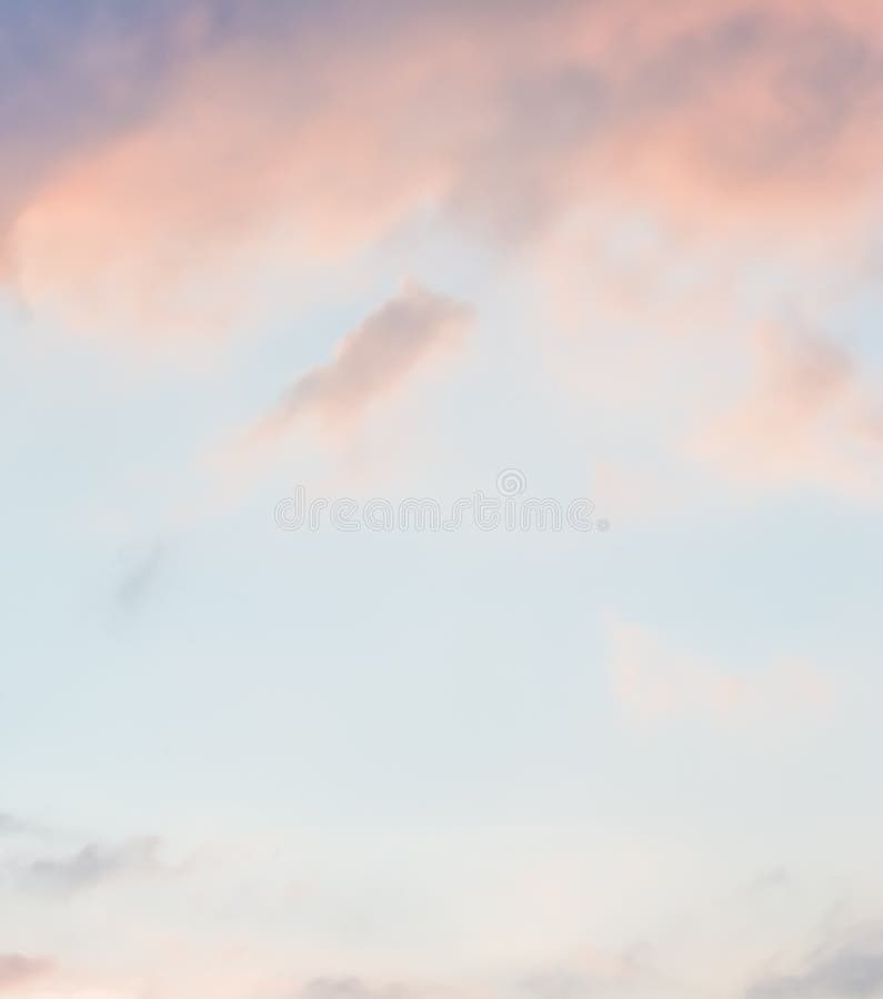Blue Sky Background with Pale Pink Clouds at Sunset Stock Illustration ...