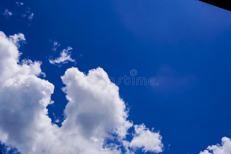 Blue Sky Background with Small Clouds. Stock Image - Image of font ...