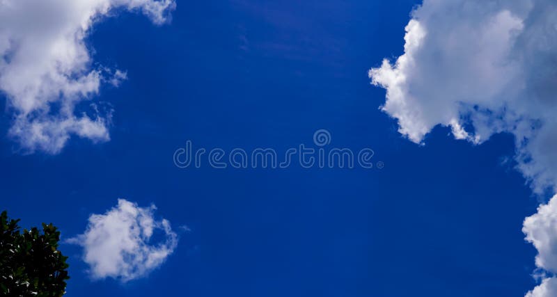 Blue Sky Background with Small Clouds in Panoramic View. Stock Photo ...