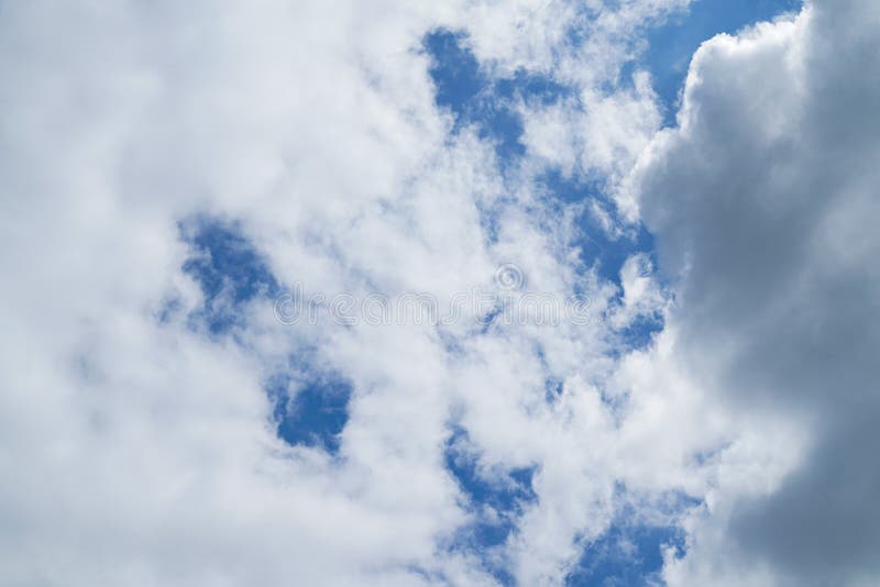 Blue Sky Background with Small Clouds in Panoramic View. Stock Image ...