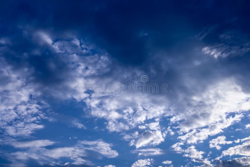 Blue Sky Background with Tiny Clouds. Stock Photo - Image of outdoor ...