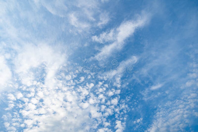 Blue Sky Background with Tiny Clouds Stock Image - Image of cloud ...