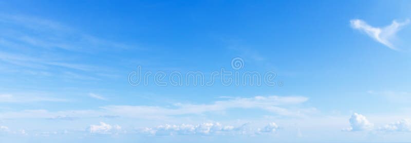 Blue Sky Background with White Clouds on a Daytime, Natural Panorama ...