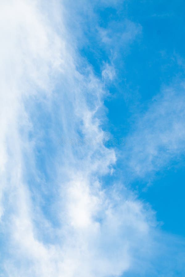 Blue Sky Background with White Cloudy . Vertical Stock Image - Image of ...