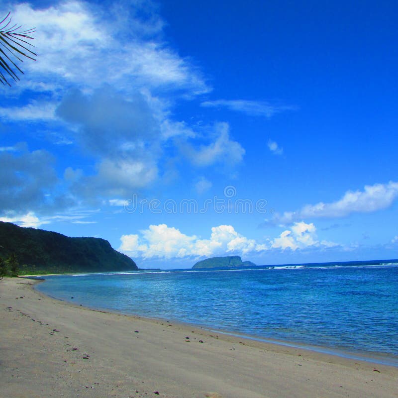 Blue Sky and the Sea in the Tropical Island Samoa Stock Photo - Image ...