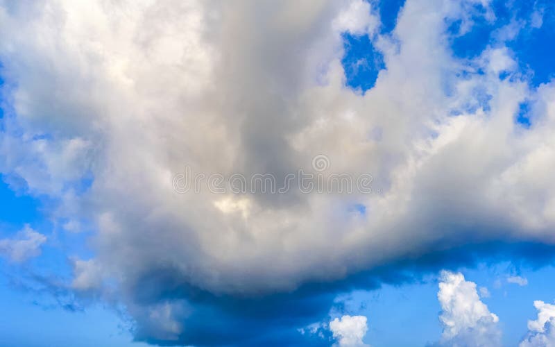 Blue Sky with Beautiful Clouds on Sunny Day in Mexico Stock Photo ...