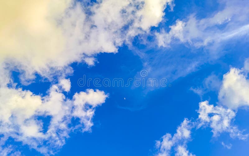 Blue Sky with Beautiful Clouds on Sunny Day in Mexico Stock Image ...