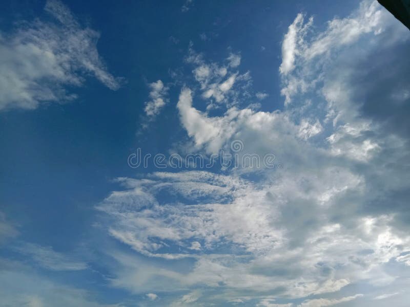 A Blue Sky with Beautiful Clouds on a Very Bright Morning Stock Image ...