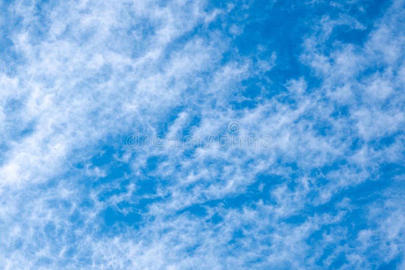 Blue Sky with Beautiful Thin Spindrift Clouds. Background Stock Photo ...