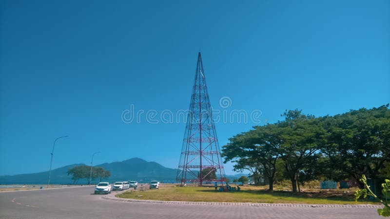 Blue Sky and Beautiful Tower in Manado City Editorial Stock Photo ...