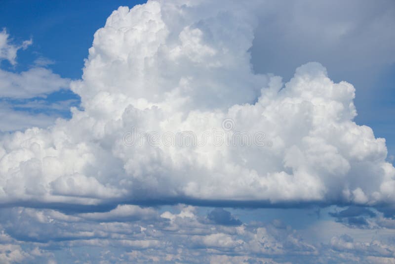 Blue Sky with Big White Cloud, and Motion Raincloud in Nature for ...