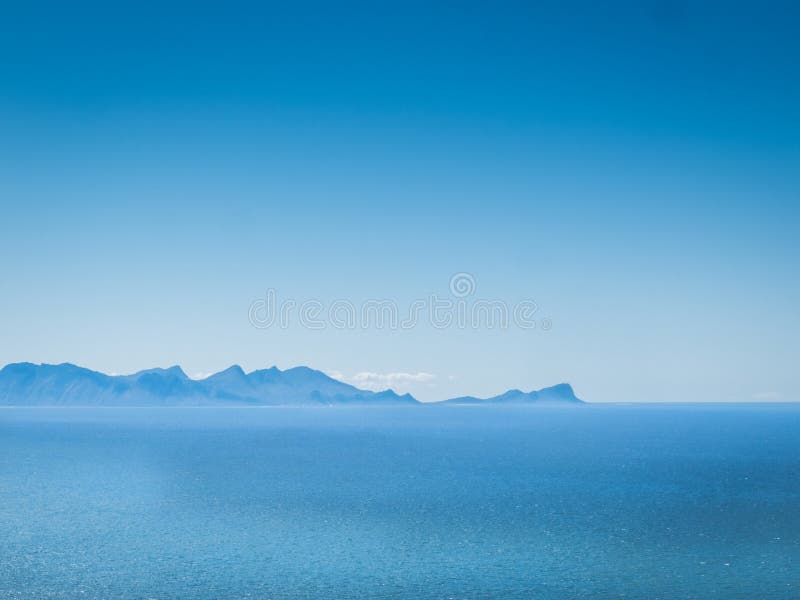 Blue Sky,blue Ocean and in the Distance, Blue Mountains Stock Photo ...