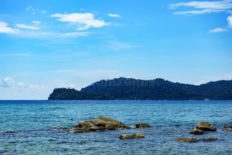 Blue sky and blue ocean stock photo. Image of ocean, inside - 64205044