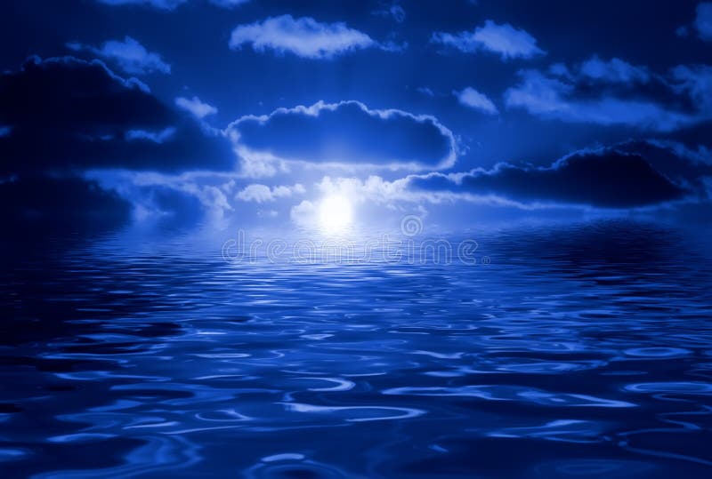 Blue sky and blue water stock photo. Image of landscape - 51508418