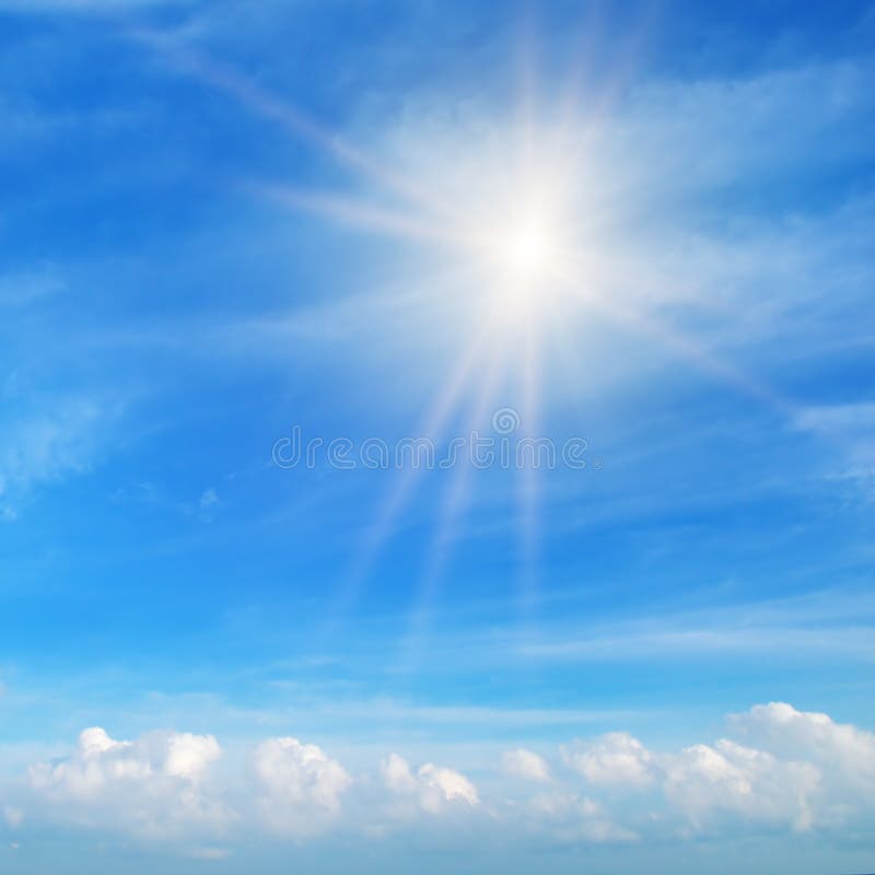 Blue Sky. and Bright Midday Sun Illuminates the Space Stock Photo ...