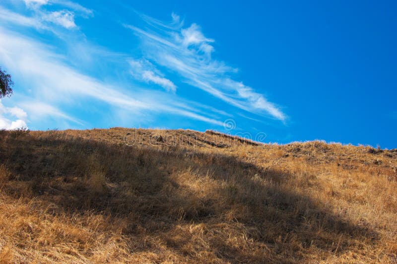 Blue sky, brown slope stock photo. Image of growth, high - 64001840