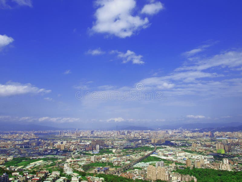 Blue sky and buildings stock image. Image of blue, lake - 13388883