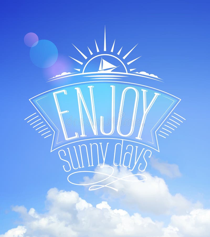 Sunny Days - Custom Calligraphy Text Stock Vector - Illustration of ...