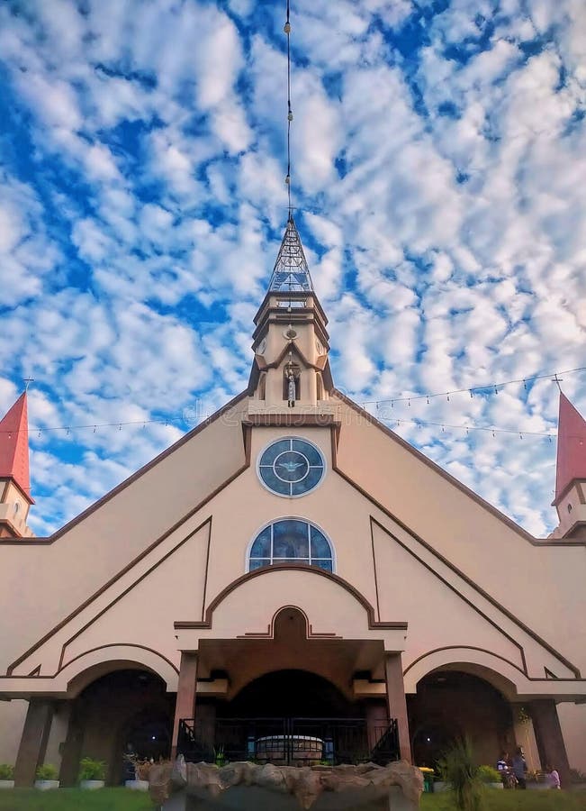 Blue Sky on the Church with a Tiny Cloud. Stock Photo - Image of tiny ...