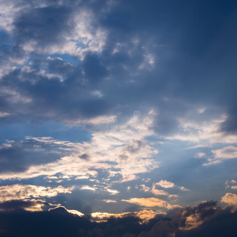 Blue Sky with Cloud, Beautiful Sunset Sky Stock Image - Image of ...