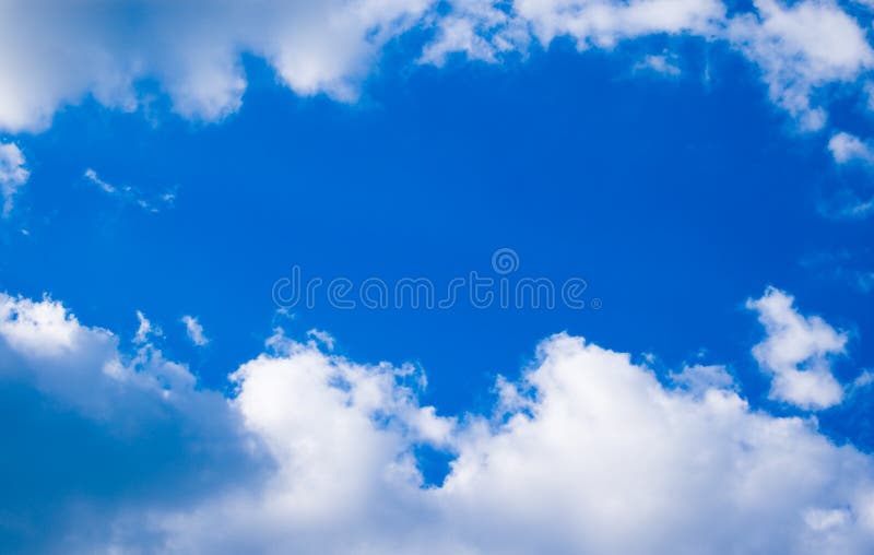 Blue sky cloud border stock photo. Image of frame, abstract - 4344510