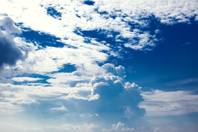 Blue Sky with Cloud. Clearing Day and Good Weather Stock Image - Image ...