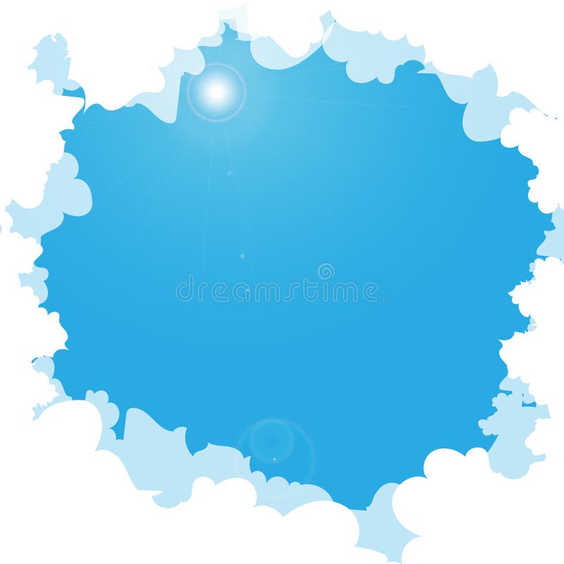 Blue Sky Cloud Flare Copy Space Vector Stock Vector - Illustration of ...