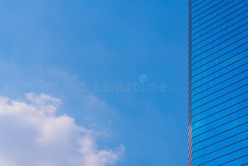 Blue Sky with Cloud and Modern Blue Office Building. Stock Photo ...