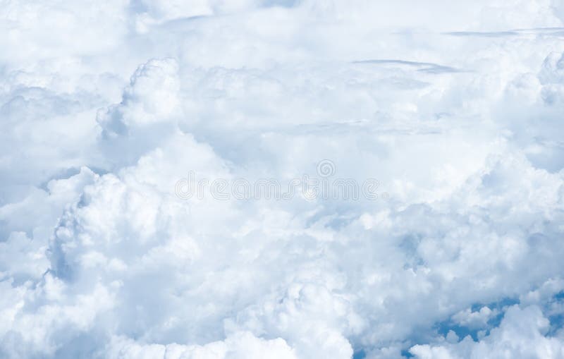 Blue Sky and Cloud Top View from Airplane Window,Nature Backgrou Stock ...