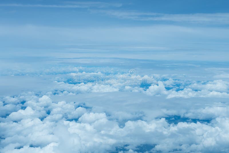 Blue Sky and Cloud View from Airplane Stock Image - Image of shap ...