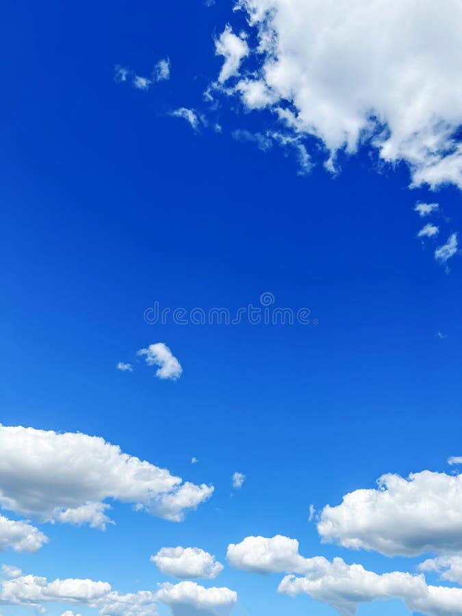 Blue Sky with Clouds Background. Bright Blue Sky in Summer. Stock Image ...