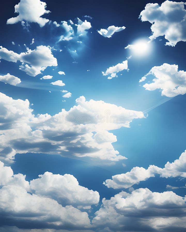 Blue Sky Clouds Background stock illustration. Illustration of wind ...