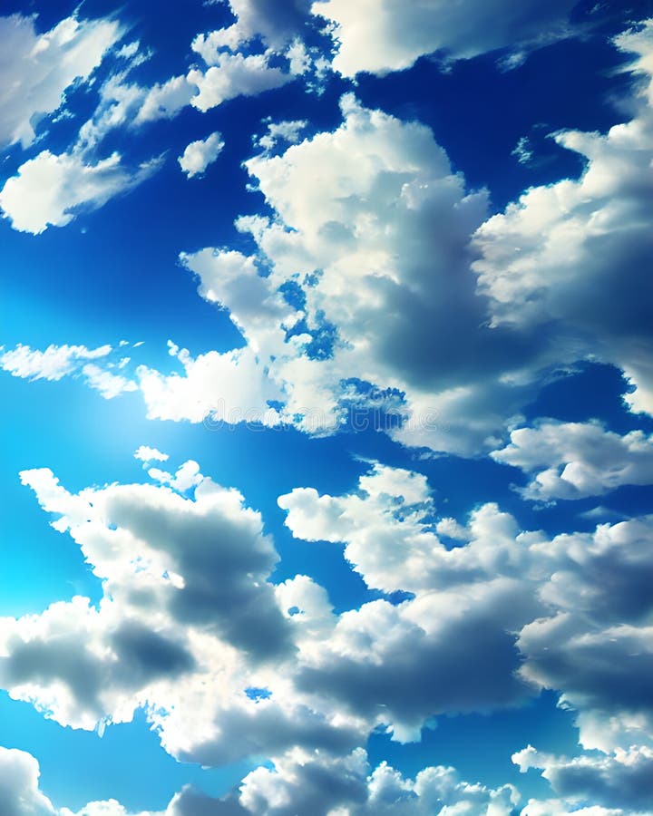 Blue Sky Clouds Background stock illustration. Illustration of thunder ...