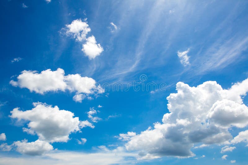 Blue Sky with Clouds. Bright Beautiful Blue Sky with Clouds Stock Image ...