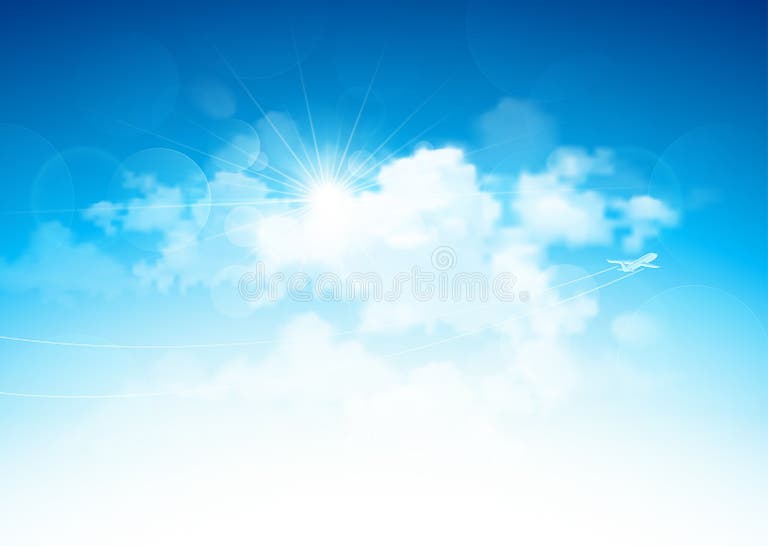 Blue sky and clouds stock vector. Illustration of flight - 37283096